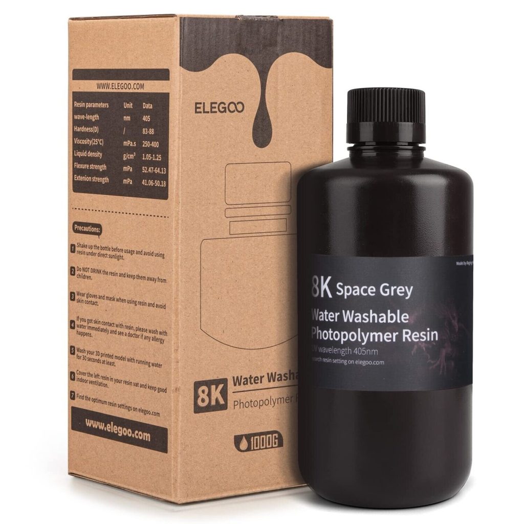 Elegoo 8K Water Washable Resin, 1Kg, Grey → NXT3D