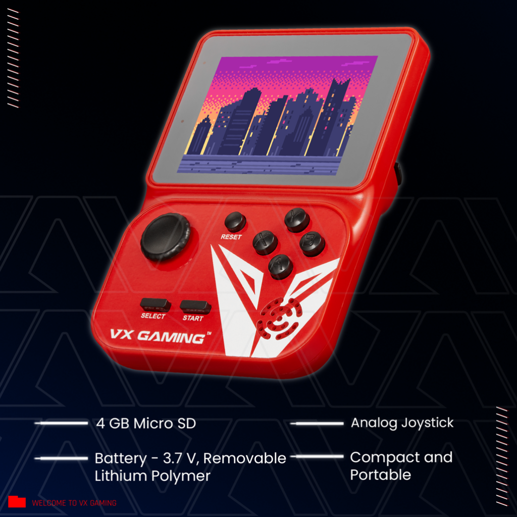 VX Gaming Nostalgia Series Handheld Retro Game Station with 4GB Micro ...