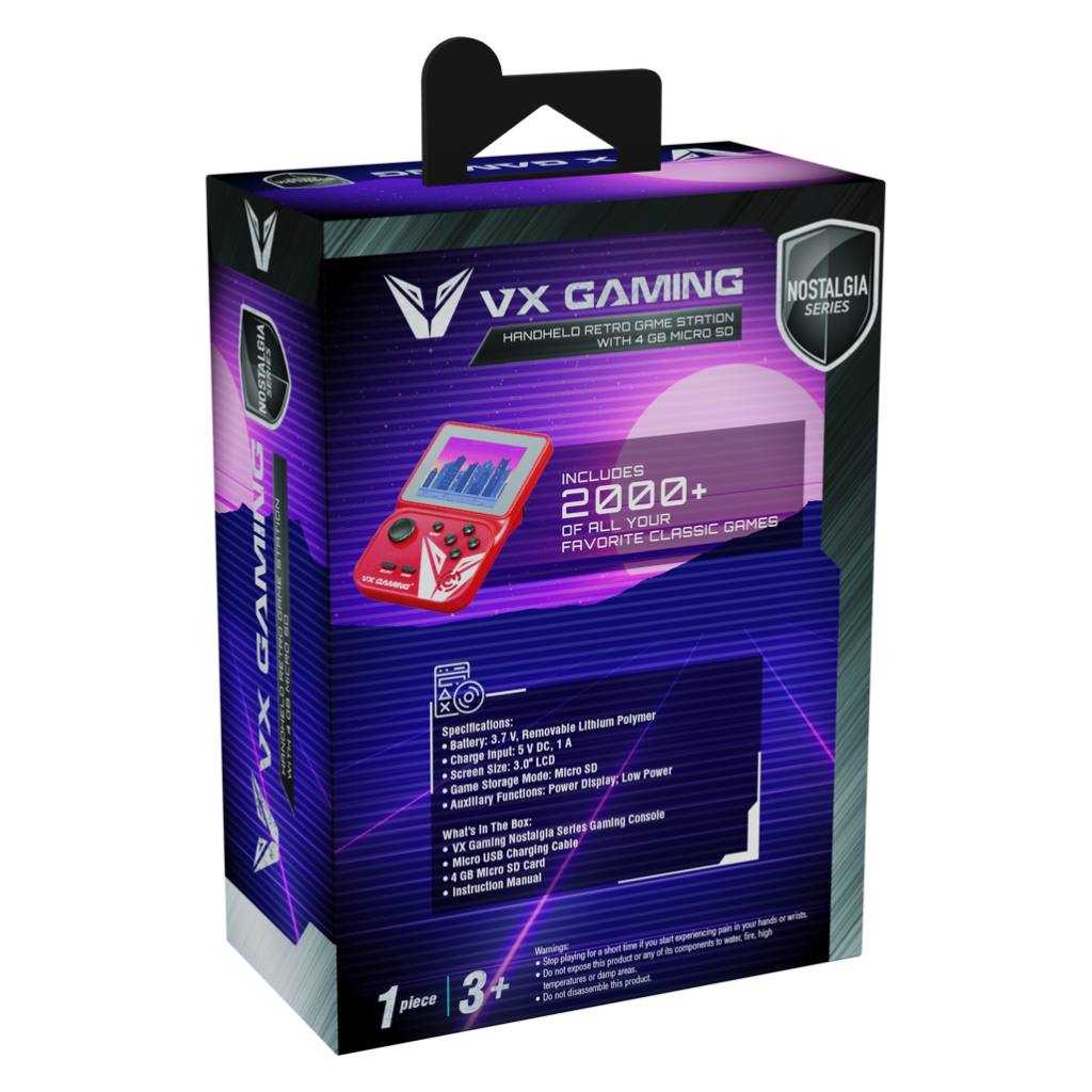 VX Gaming Nostalgia Series Handheld Retro Game Station with 4GB Micro ...