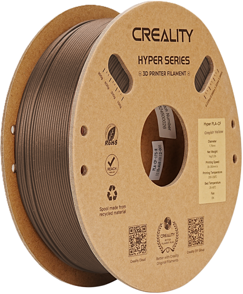 Creality Hyper PLA-CF Filament 1kg, 1.75mm – Greyish Yellow → NXT3D